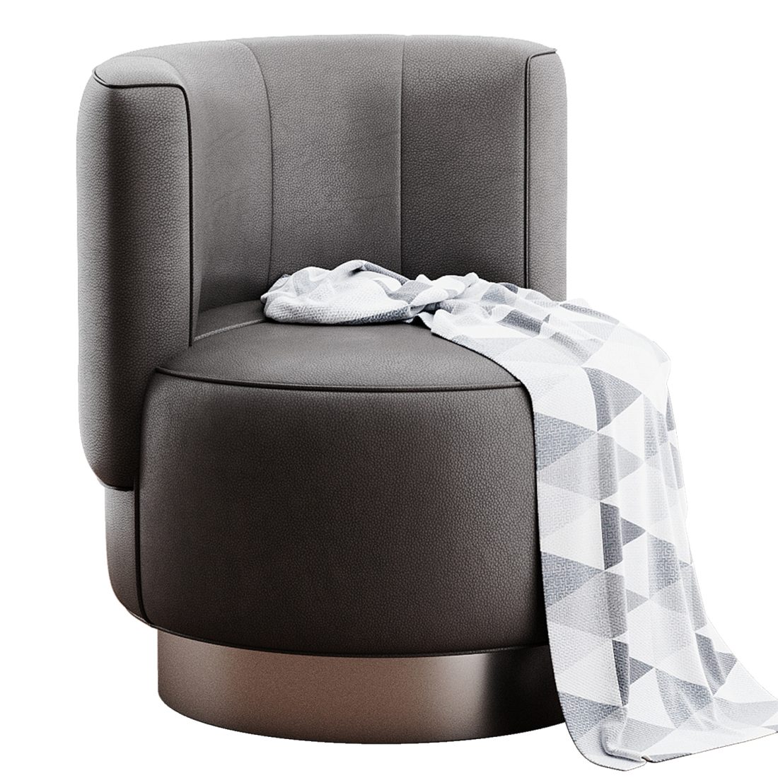 Yves Round Armchair By Minotti - 3D Model for Corona