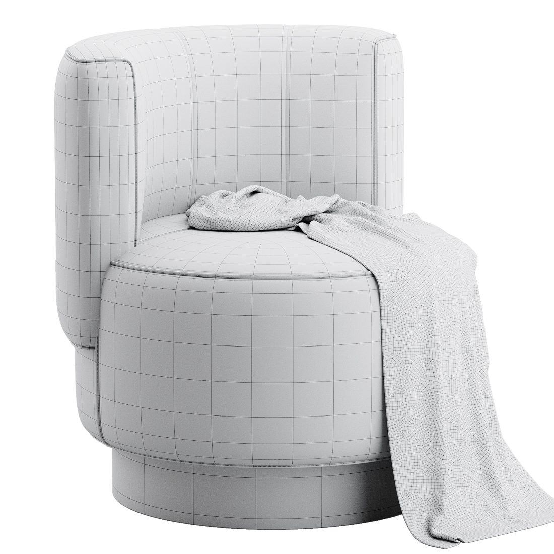 Yves Round Armchair By Minotti - 3D Model for Corona