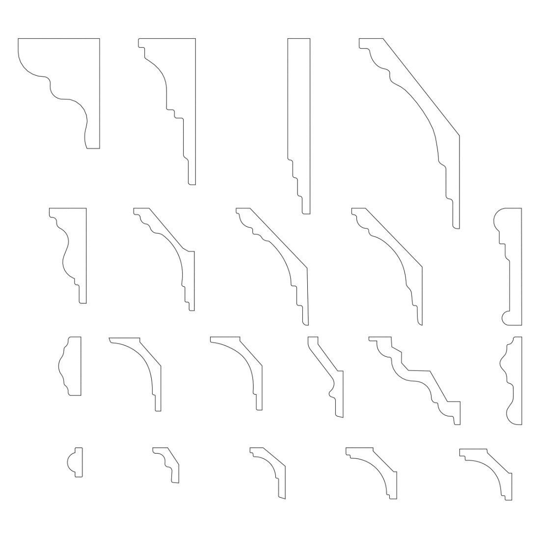 Set Of Profiles For Cornices And Moldings - 3D Model for VRay, Corona