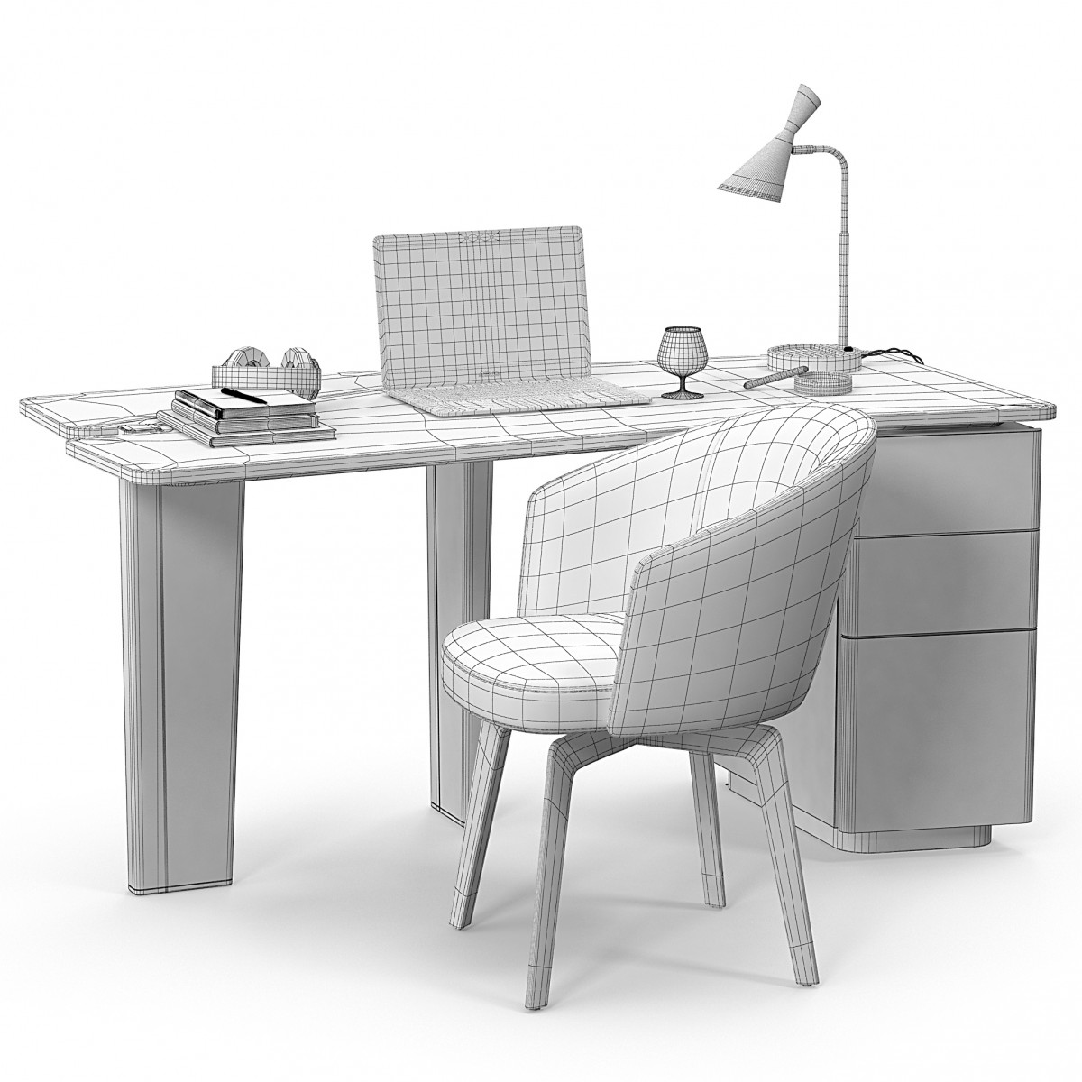 Jacob Desk Set - 3D Model for VRay
