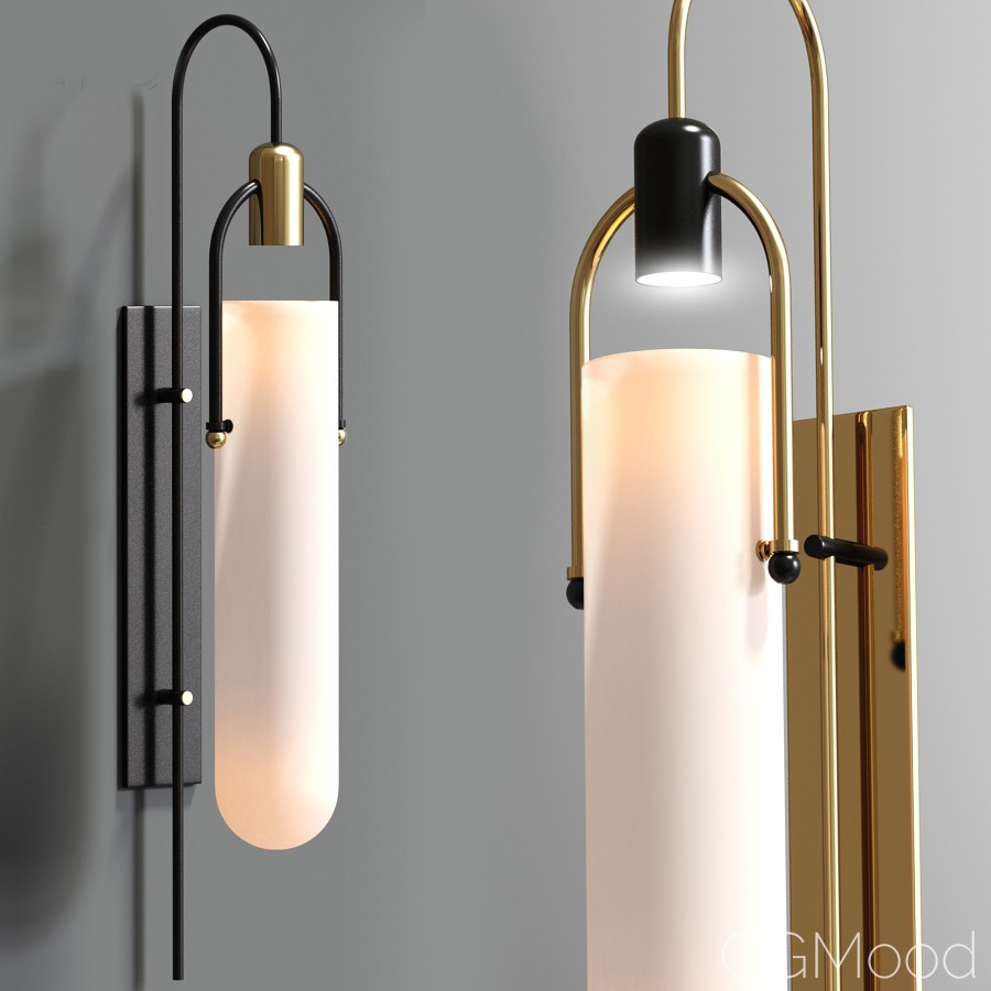 Arc Wall Scone Lamp - 3D Model for VRay, Corona