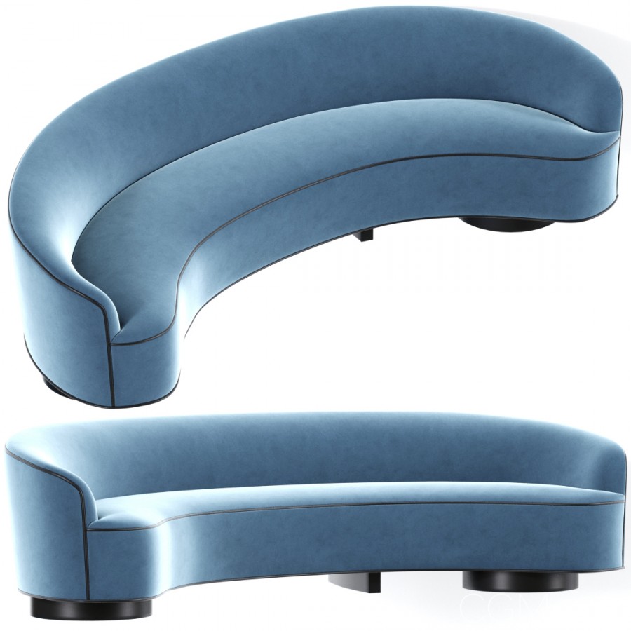 Sloane Long Curved Sofa 3D Model for VRay, Corona | CGMood
