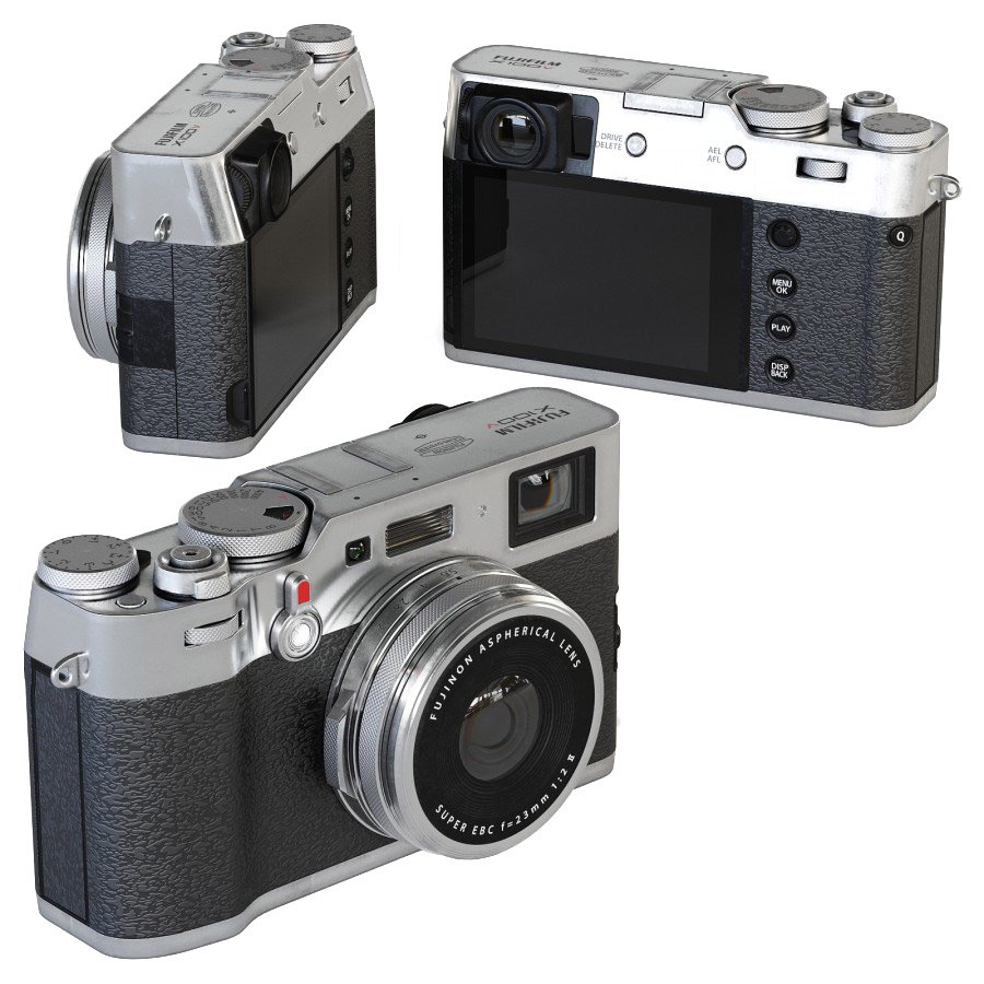 Fujifilm X100v Compact Camera - 3D Model for VRay, Corona