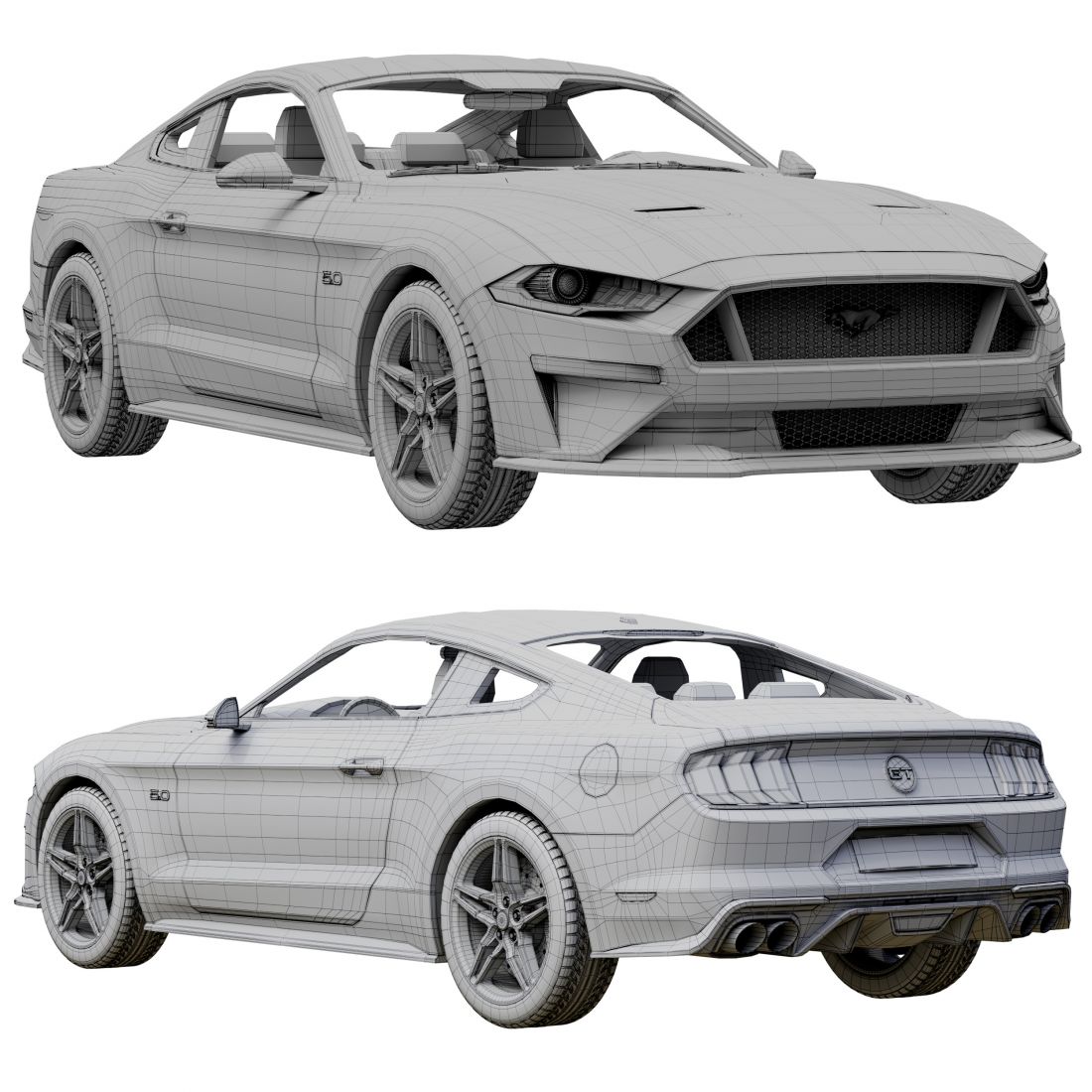 Ford Mustang Gt 2020 - 3D Model for VRay