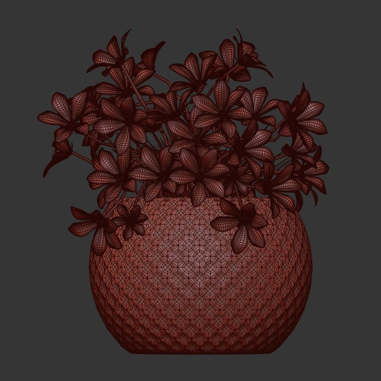 Blue Flower - 3D Model for VRay, Corona