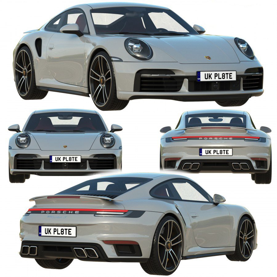 Porsche 911 Turbo S 2021 - 3D Model for VRay