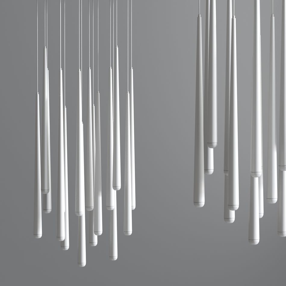 Modern Tube Suspension Light - 3D Model for VRay, Corona