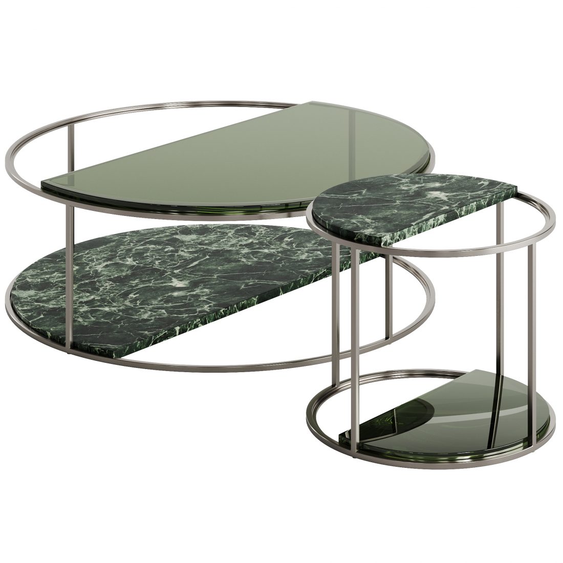 Fendi Boogie Circle Verde Alpi Marble - 3D Model for VRay, Corona