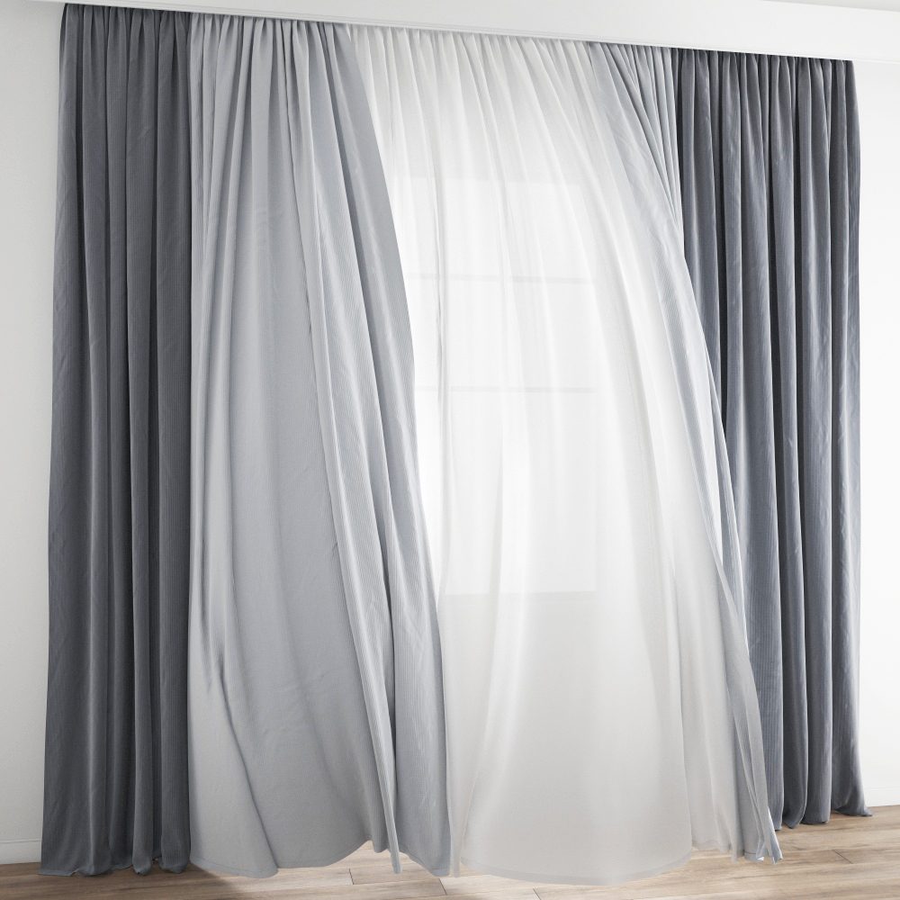Curtain 277/wind Blowing Effect 3 - 3D Model for VRay