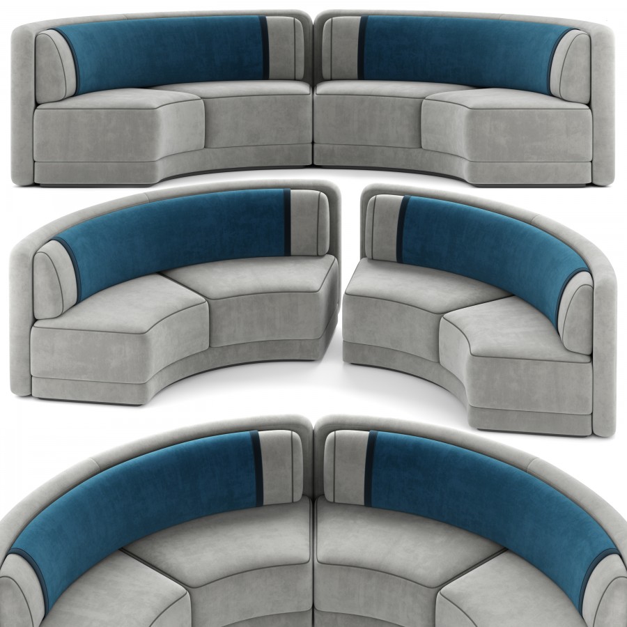Md Rounded Sofa 003 - 3D Model for VRay