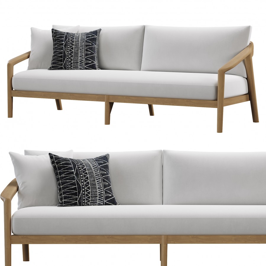 RH | Malta Teak Sofa - 3D Model for Corona