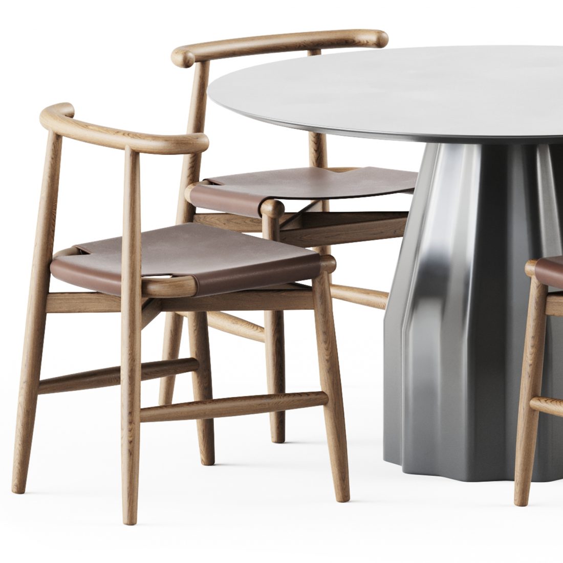 Burin Table D120 By Viccarbe And Chair Emilia Kuoi - 3D Model for Corona