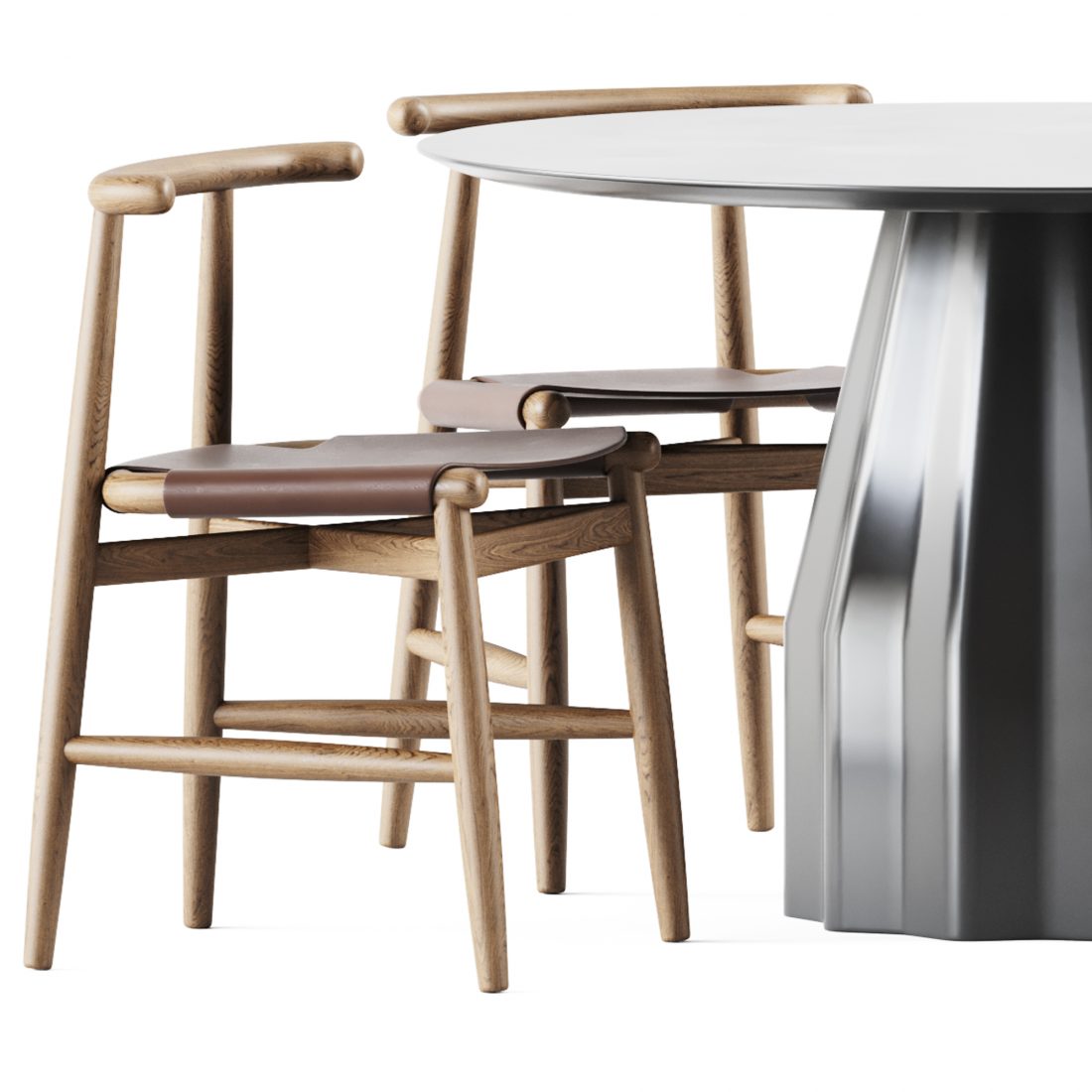 Burin Table D120 By Viccarbe And Chair Emilia Kuoi - 3D Model for Corona