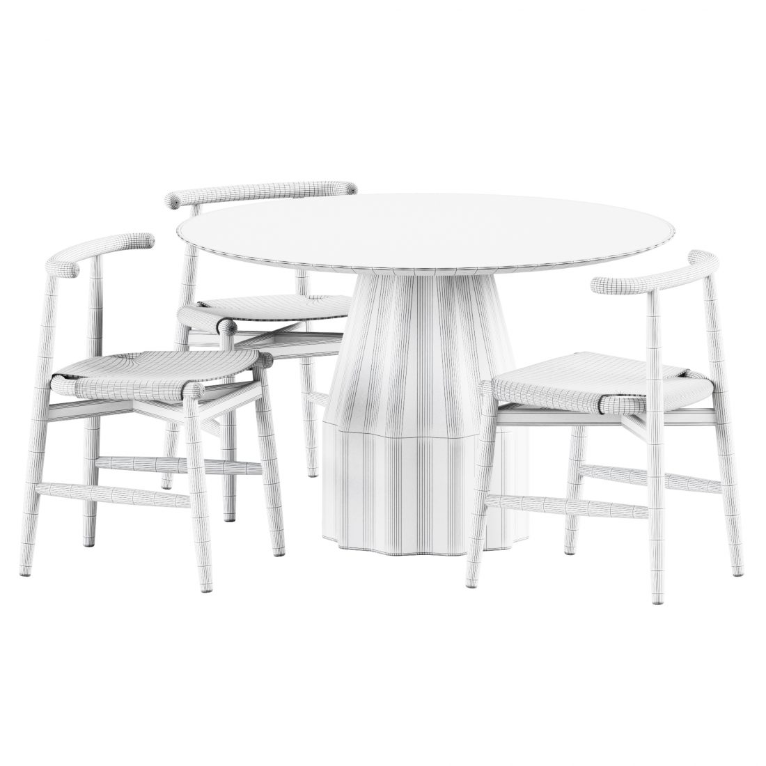 Burin Table D120 By Viccarbe And Chair Emilia Kuoi - 3D Model for Corona