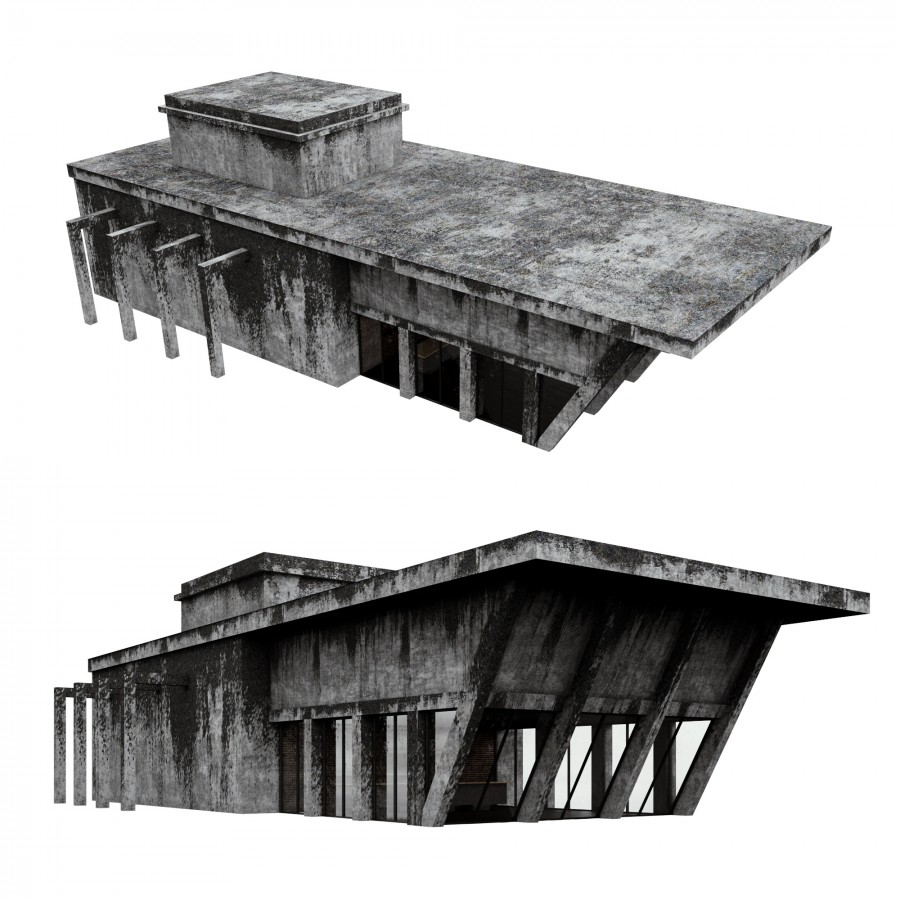 Modern Concrete Building - 3D Model for Corona