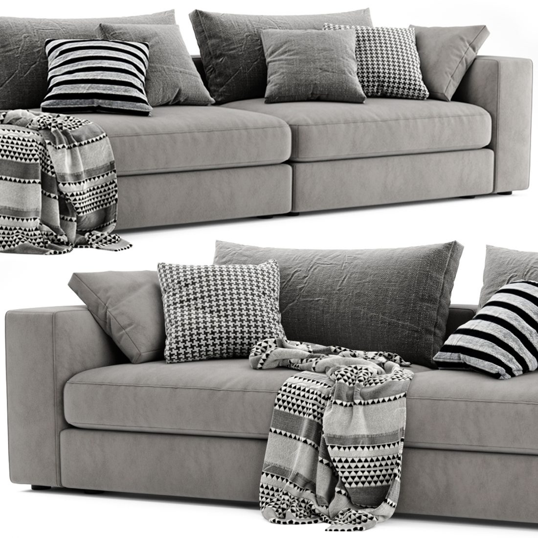 Linteloo Hamptons 3 Seats Sofa - 3D Model for VRay