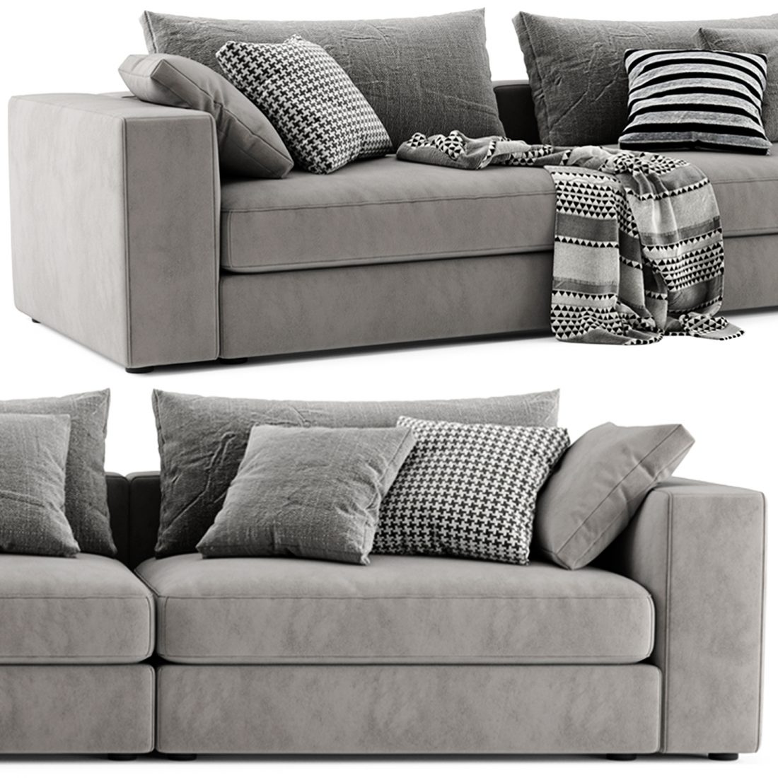 Linteloo Hamptons 3 Seats Sofa - 3D Model for VRay