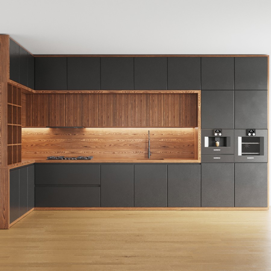Kitchen 043 3D Model for VRay, Corona | CGMood