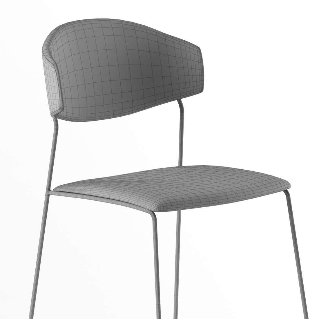 Wolfgang Steel Stool By Huppe - 3D Model for VRay