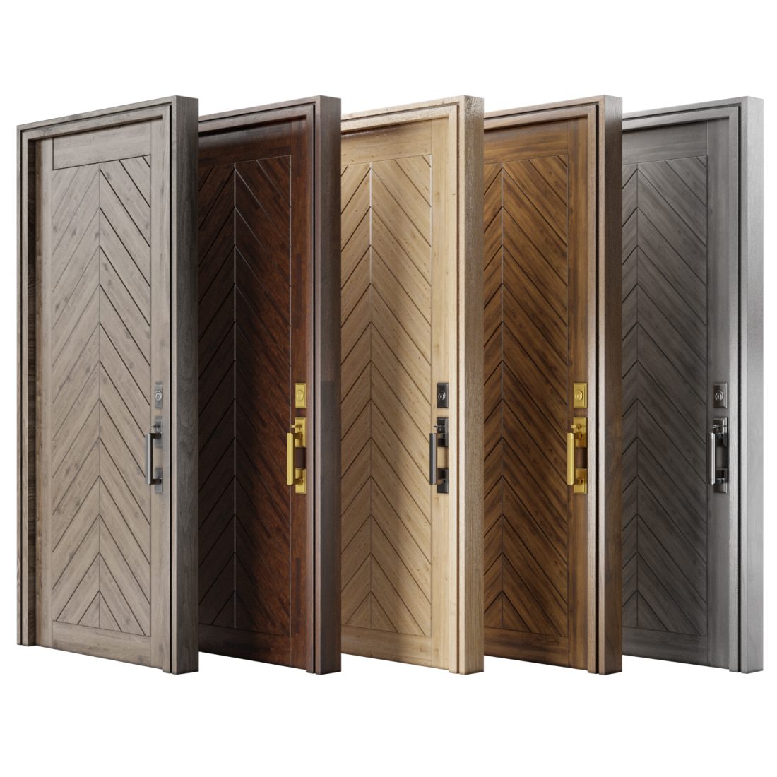 Modern Door Set 03 - 3D Model for VRay, Corona