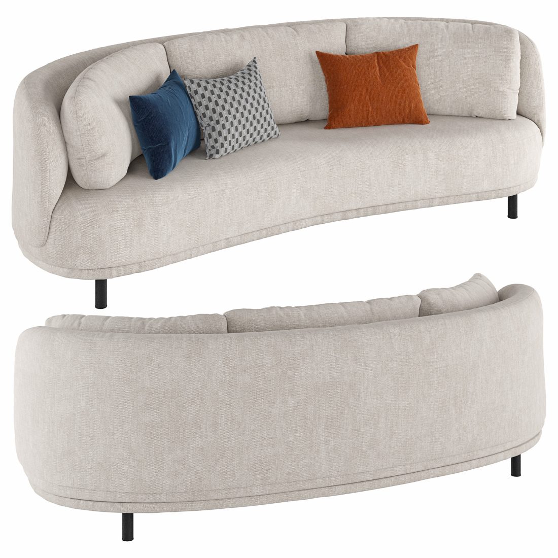 Sofa Aro 3D Model for VRay, Corona | CGMood