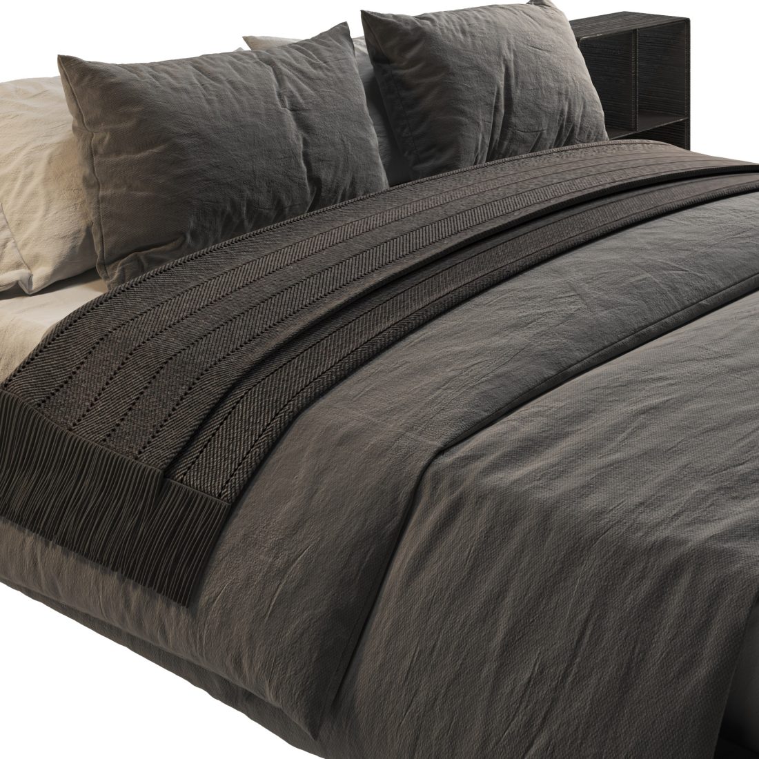 Double Flexform Groundpiece Fabric Bed - 3D Model for VRay