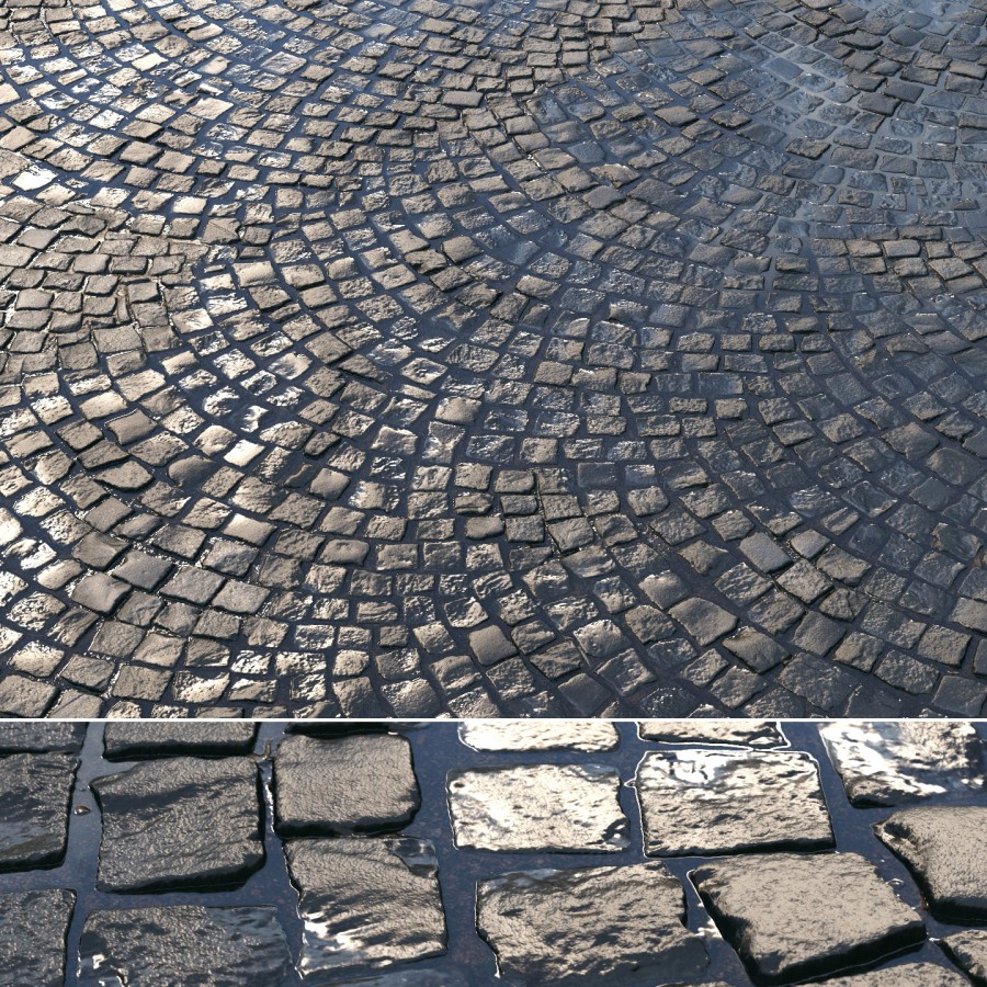Material Of Wet Radial Paving 01 Texture / PBR Material | CGMood