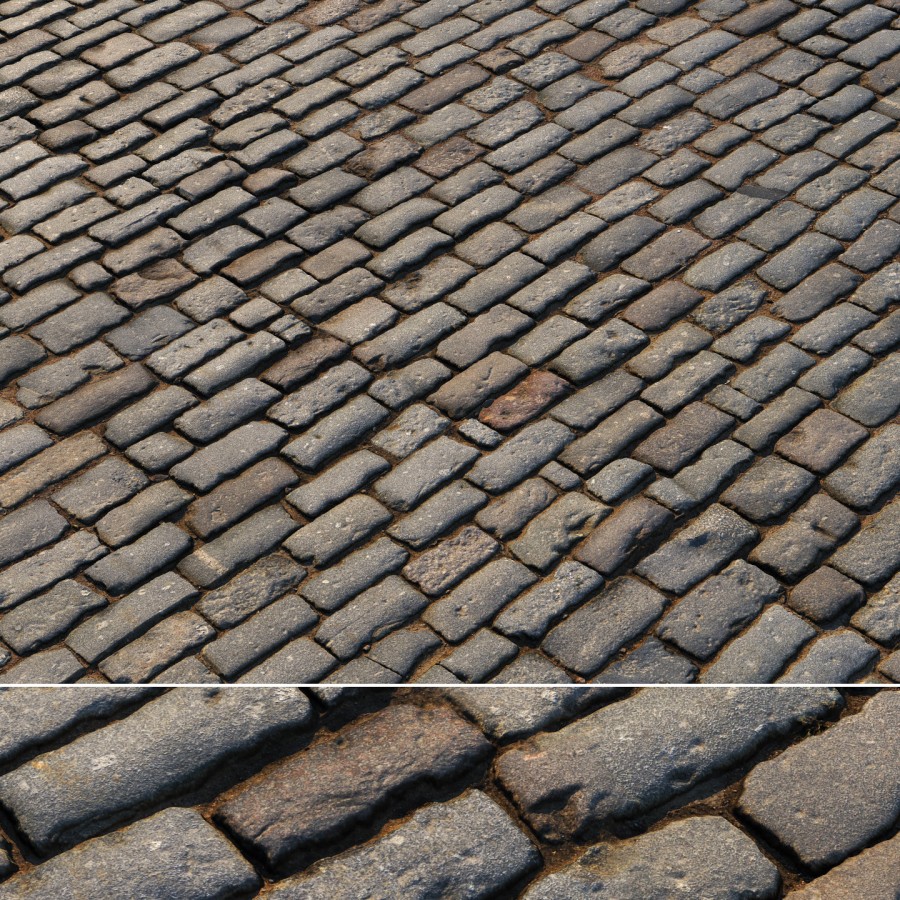 Rectangular Paving Slab Material 07 - 3D Model for VRay, Corona