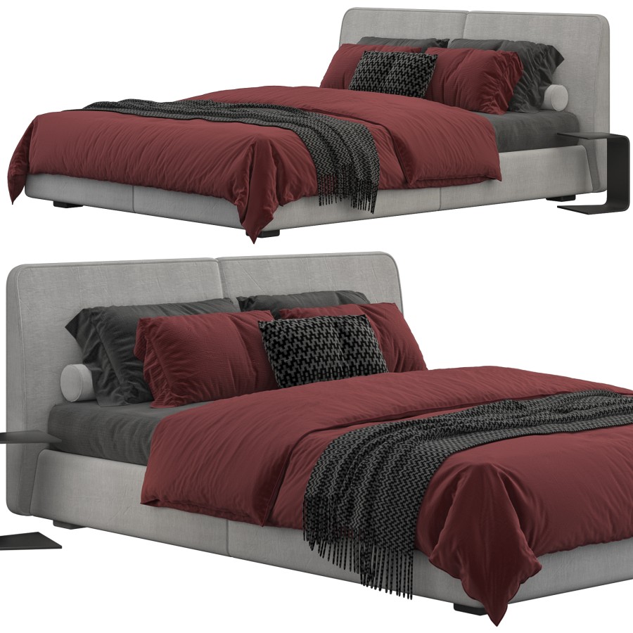 Bed One Mebel Nuvo - 3D Model for VRay, Corona