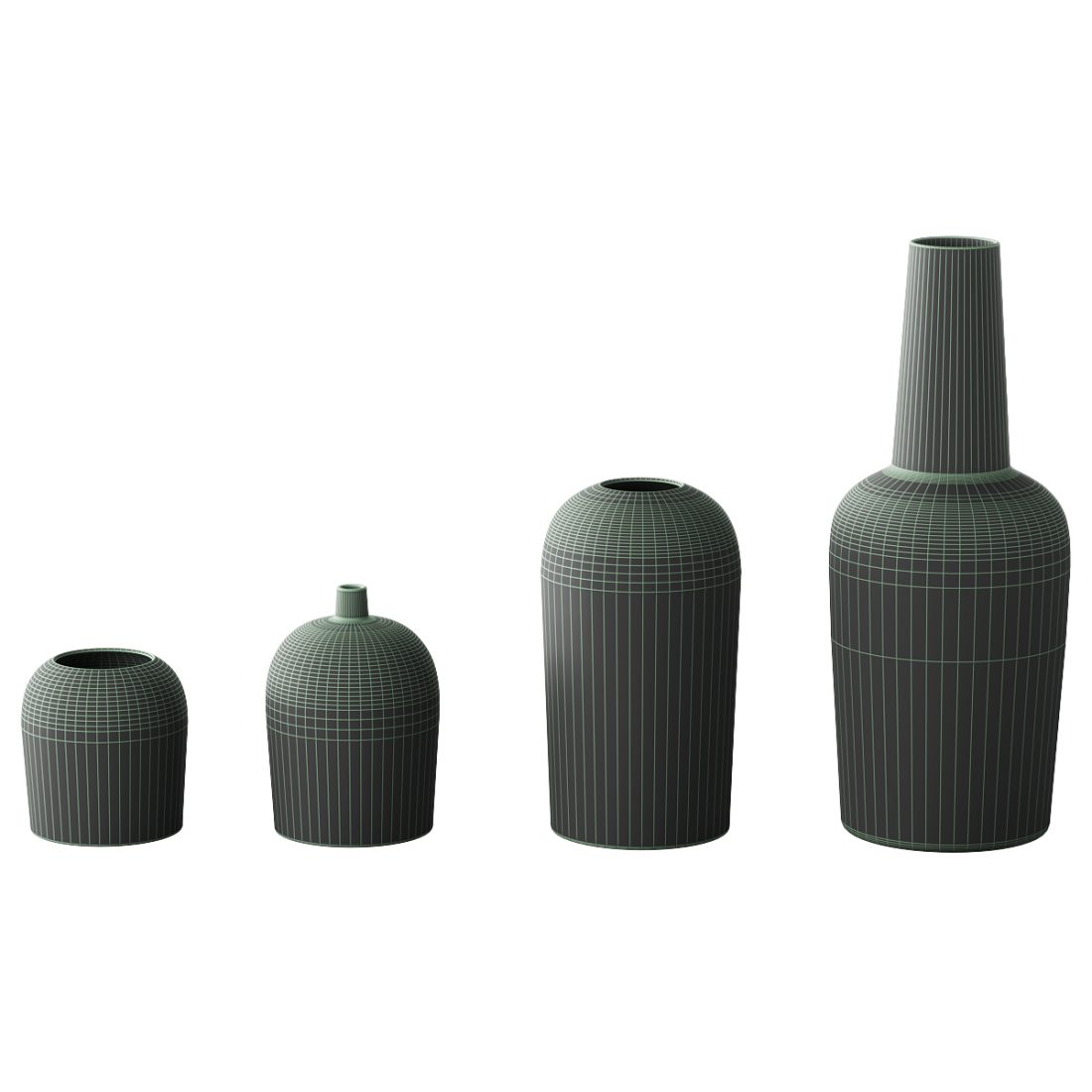 Dome Vase Set By Kristina Dam - 3D Model for VRay, Corona