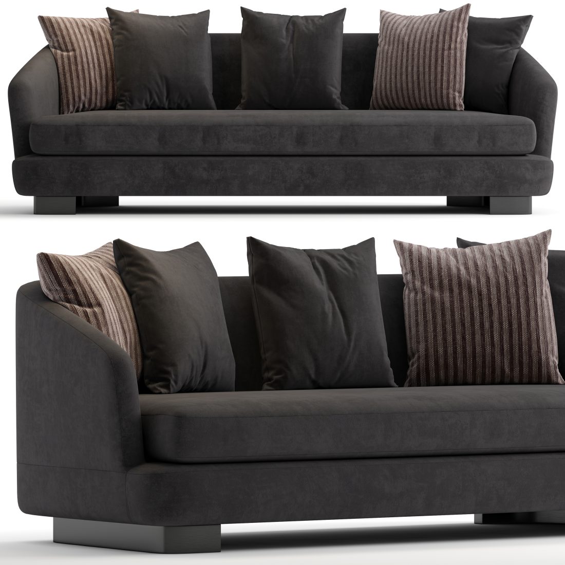 Moon Sofa Fabric And Velvet Materials - 3D Model for VRay, Corona