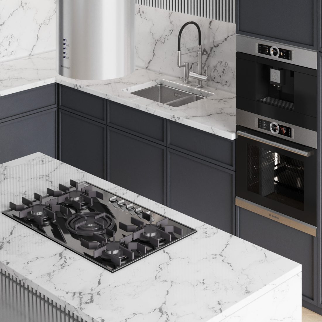 Kitchen 046 - 3D Model for VRay, Corona