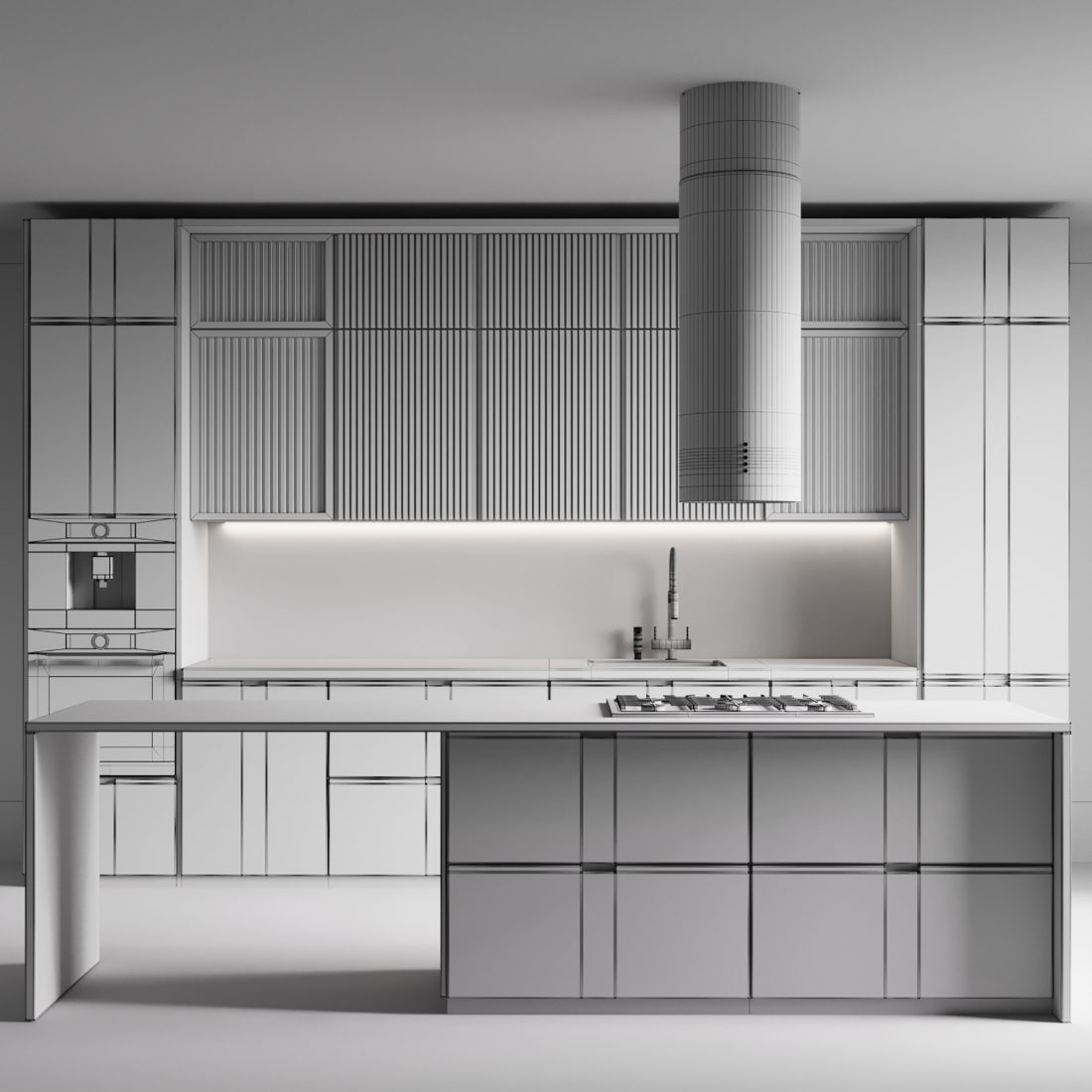 Kitchen 047 3D Model for VRay, Corona | CGMood