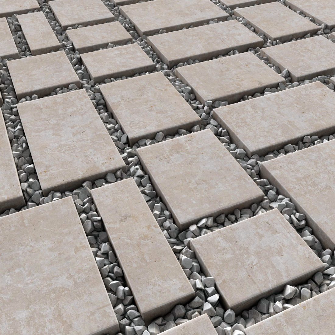 Paving Tile Pebble N12 - 3D Model for VRay, Corona