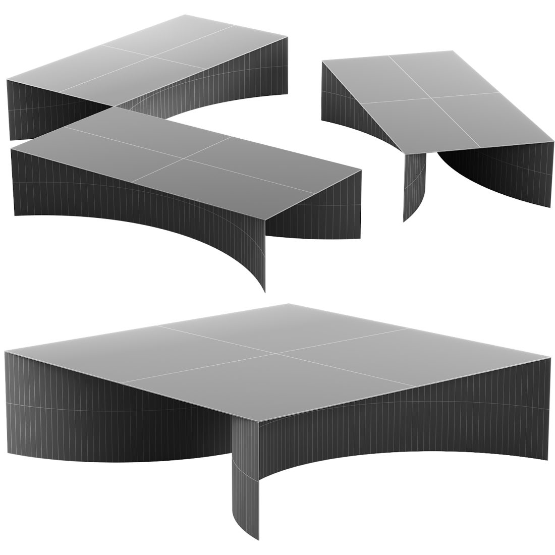 122 Void Small Table By Desalto - 3D Model for VRay, Corona