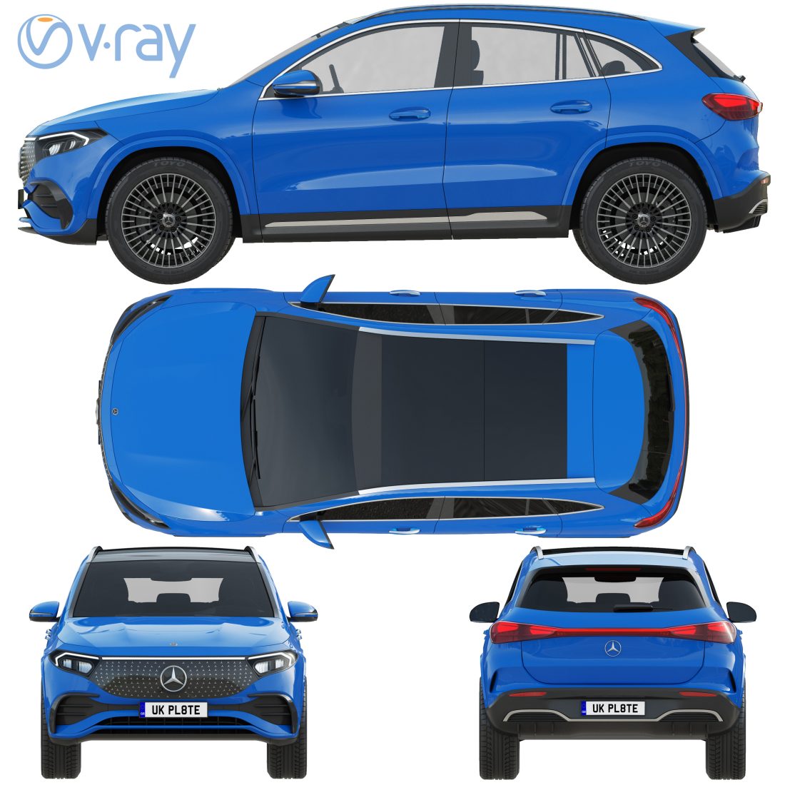 Mercedes-Benz EQA 2024 - 3D Model for VRay