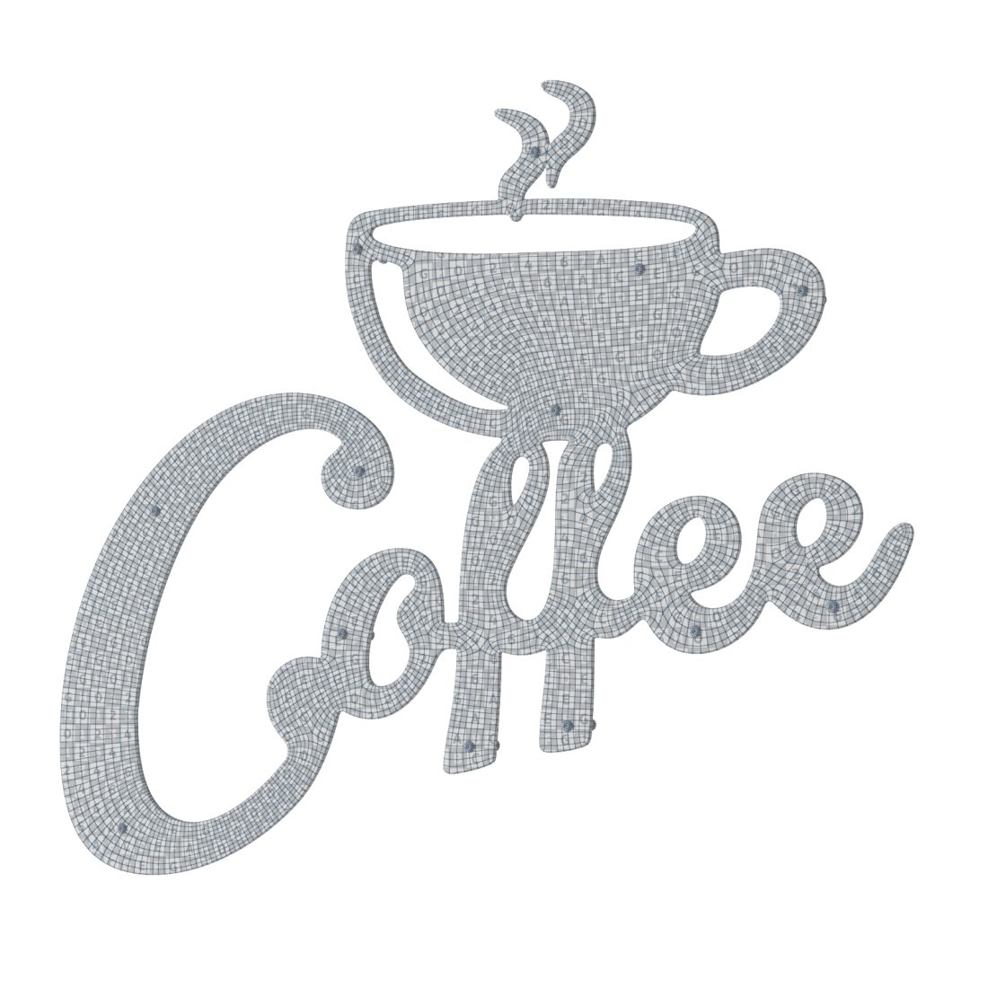 Coffee Sign V2 - 3D Model for VRay, Corona