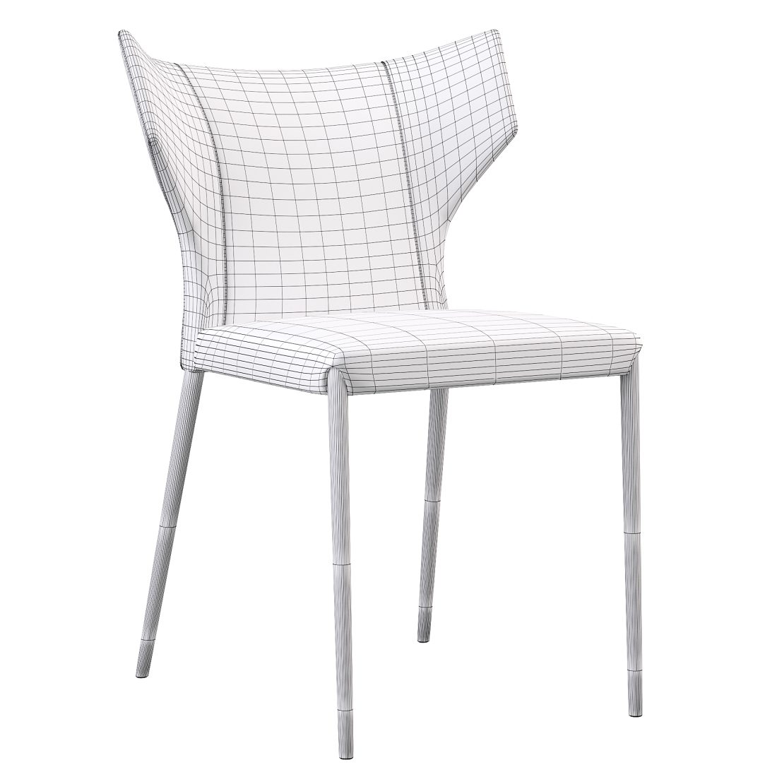 Pi Greco Dining Chair Leather Orange By Natuzzi - 3D Model for Corona