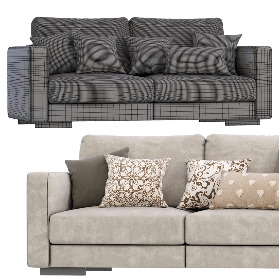 Sofa Magnum By Flexform - 3D Model for Corona