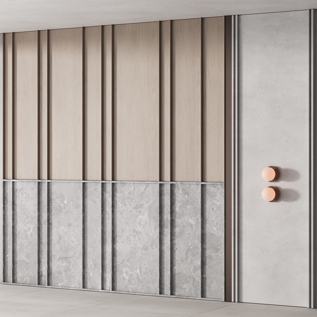 196 Wall Composition 02 Decorative Wall Panel Kit 3D Model for VRay ...