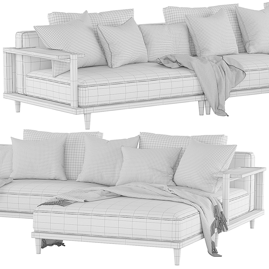 Sofa Riddle - 3D Model for VRay, Corona