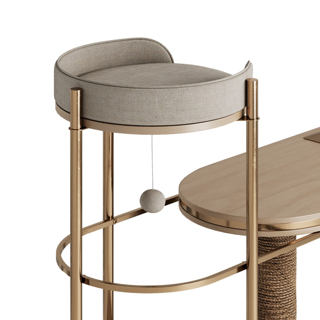 Workplace With A Play Complex For Cats - 3D Model for Corona