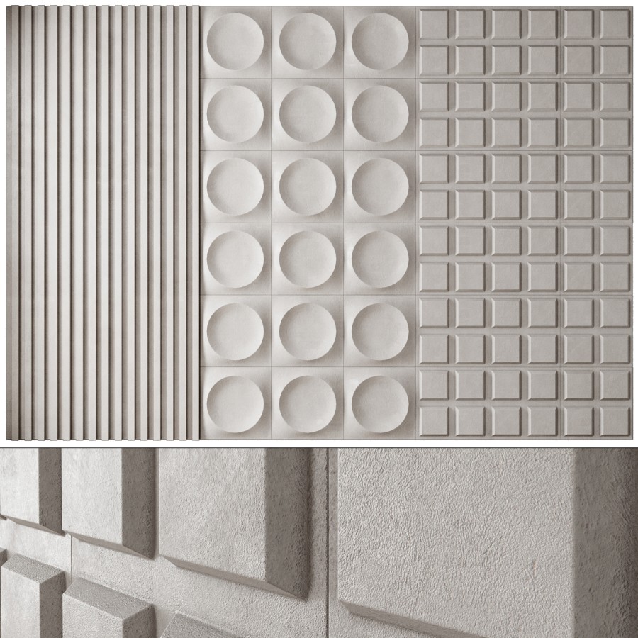 Wall Gypsum Panel 3D Model for VRay, Corona | CGMood