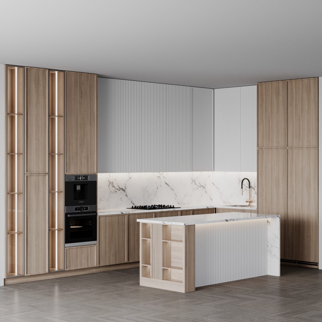 Kitchen_modern258 - 3D Model for VRay, Corona