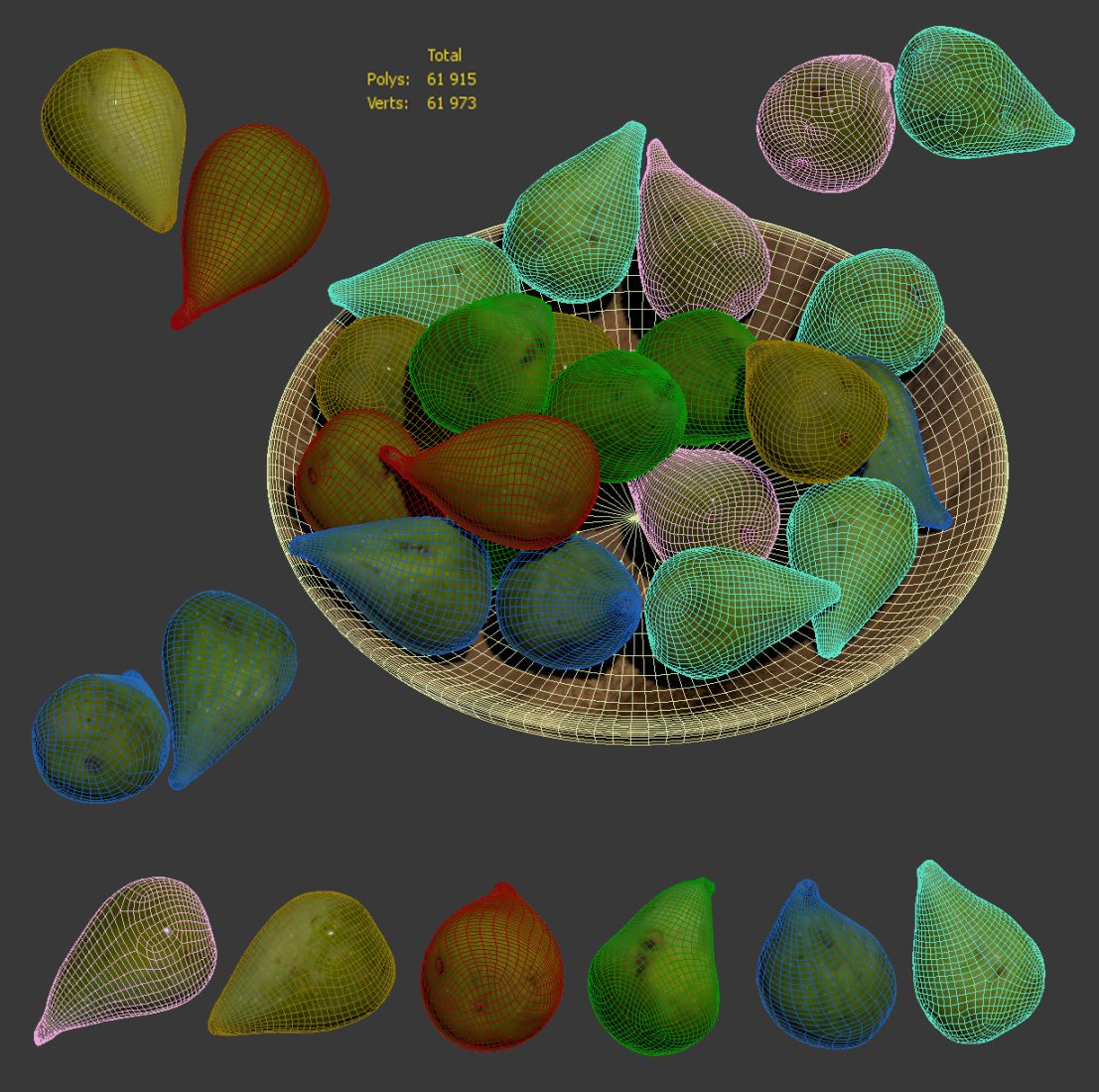Green Figs Set 3D Model for VRay, Corona | CGMood