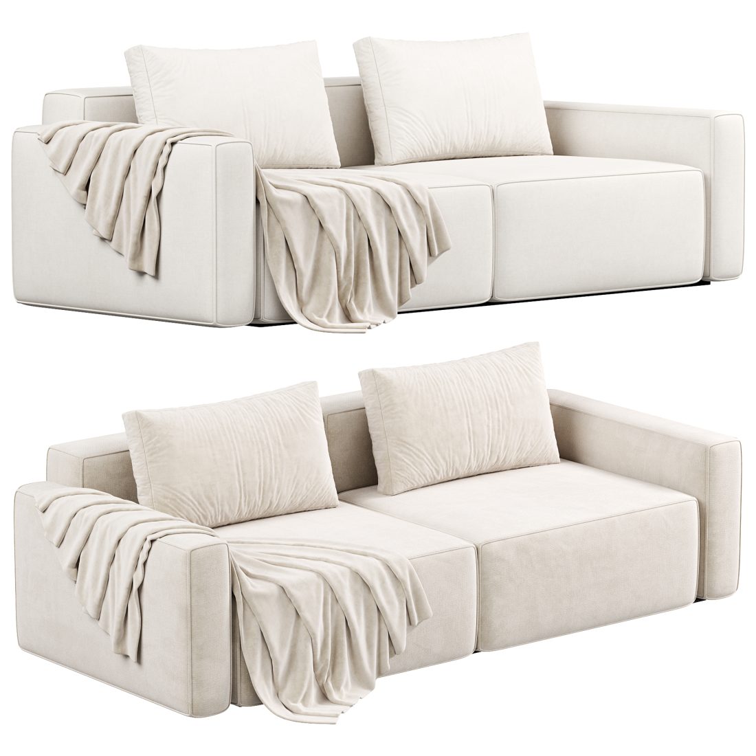 Mix Modular Piece Sofa 2 - 3D Model for Corona