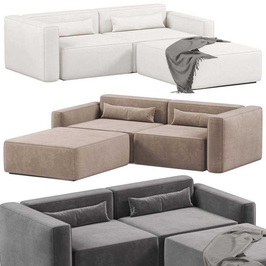 Mix Modular 3 Pc Sectional - 3D Model for Corona