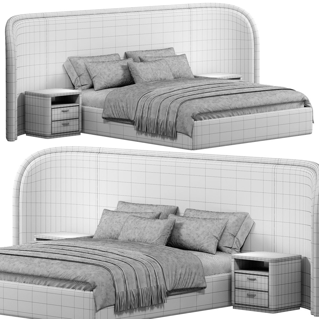 Ferrol Bed By Cazarina - 3D Model for Corona