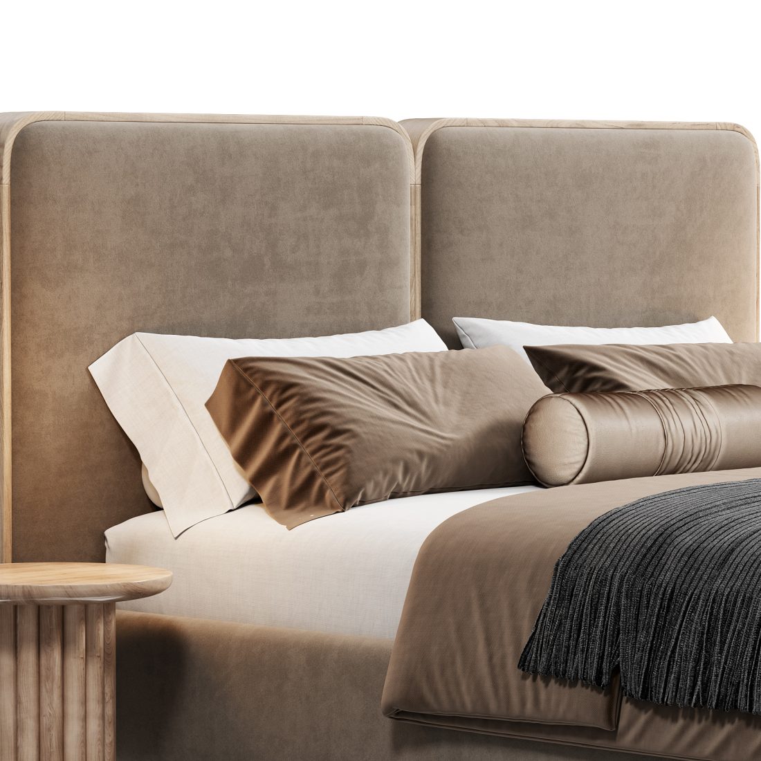 Gem Upholstered King Queen Bed By Adrianahoyos - 3D Model for Corona