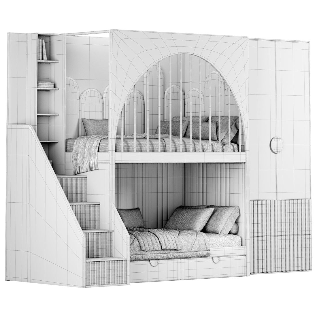 Girls Room Childrens Locker Bed 3D Model for Corona | CGMood